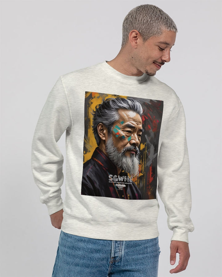 Men's Premium Crewneck Sweatshirt | Lane Seven – Silver Grey white hair ...